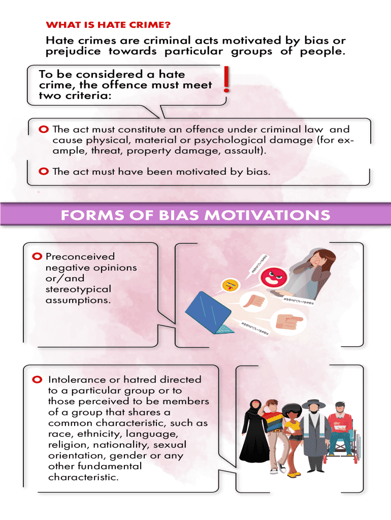 Fillable Online Hate crimes are criminal acts motivated by bias or Fax ...