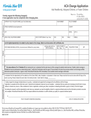 Fillable Online ACA Change Application Fax Email Print - pdfFiller