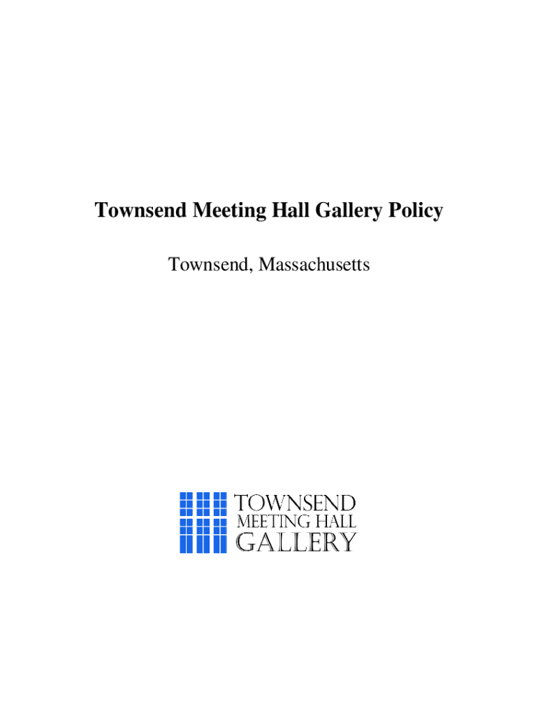 Fillable Online Gallery Policy, Exhibit Information & Application Fax Email Print - pdfFiller