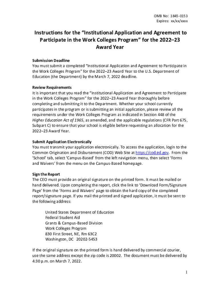 Fillable Online Instructions for the Institutional Application and ...