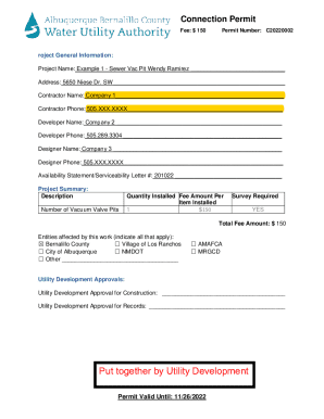 Fillable Online Connection Permit Application Fax Email Print - pdfFiller