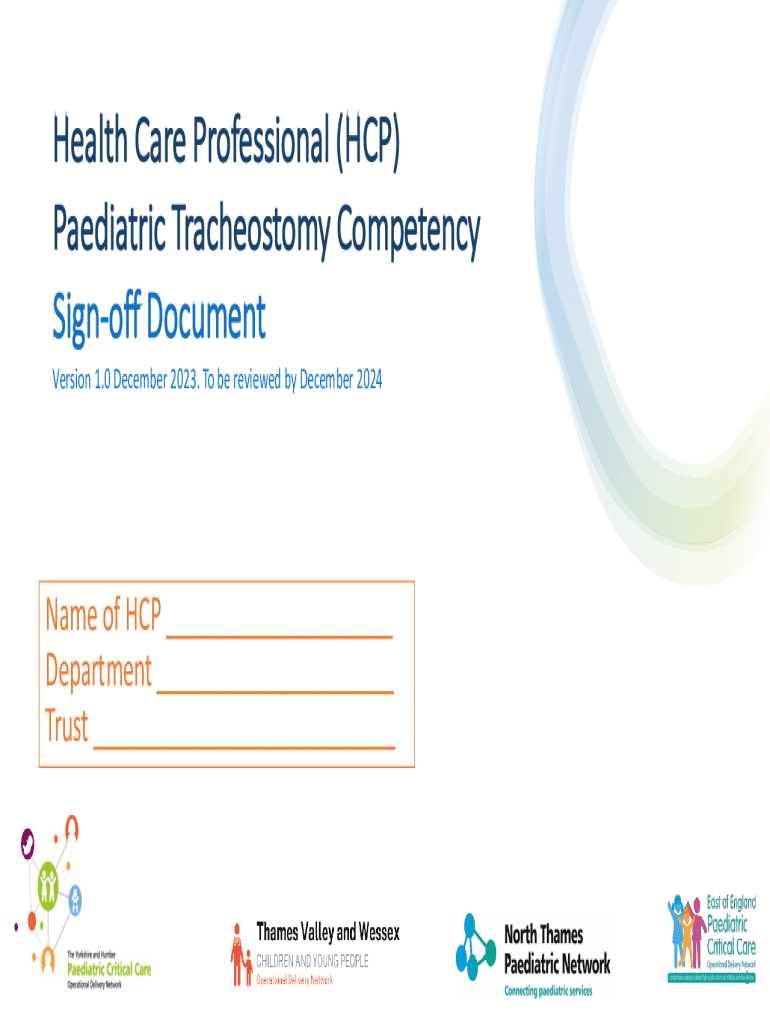 Fillable Online Ear, Nose, & Throat (ENT) Pediatric Tracheostomy ...