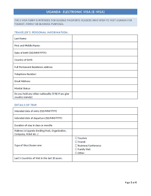 Clear UGANDA E-VISA APPLICATION Doc Template | pdfFiller
