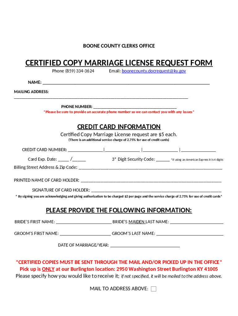 Marriage Copy Request Doc Template | pdfFiller