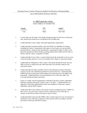 Fillable Online Housing Choice Vouchers (Section 8) - Lucas ...