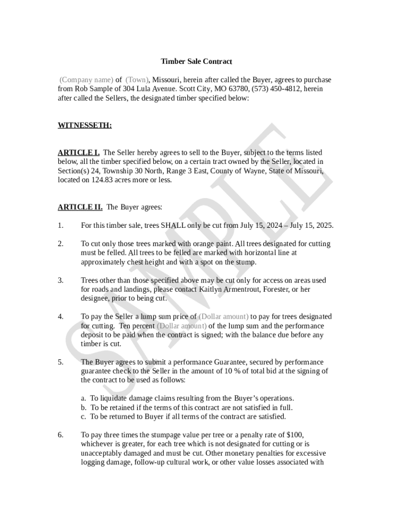 Timber-Sale-Contract-Sample.docx Doc Template | pdfFiller