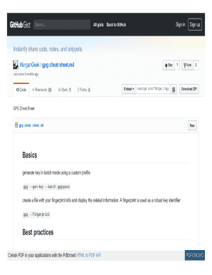 Fillable Online I have created a cheat sheet with GPG commands : r/GnuPG Fax Email Print - pdfFiller