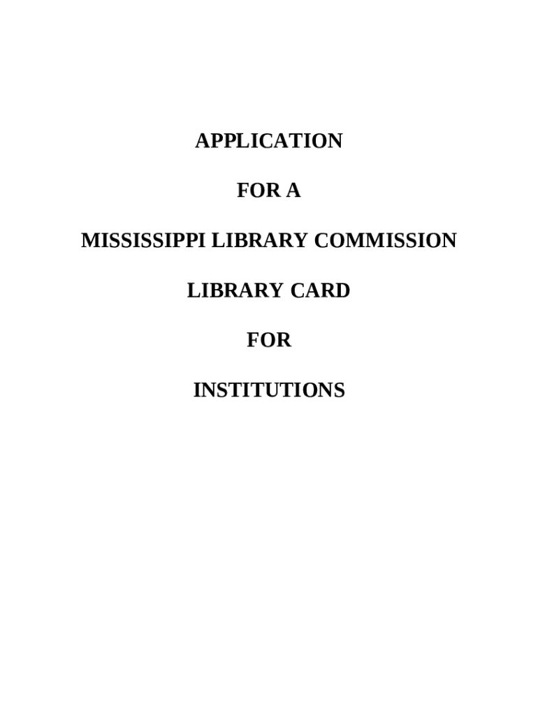 MLC Library Card Application for Individuals Doc Template | pdfFiller