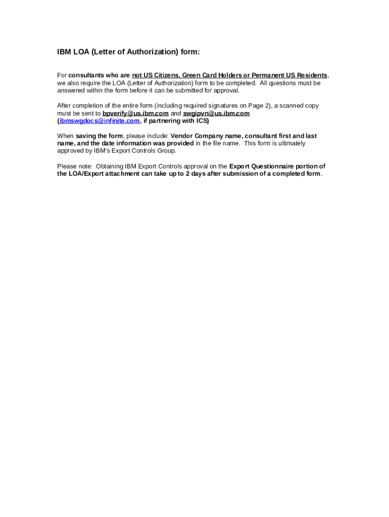 IBM LOA (Letter of Authorization) Doc Template | pdfFiller