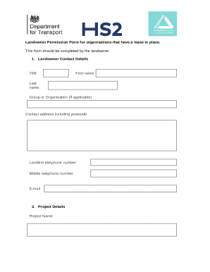 Landowner Permission Templates Doc Template | pdfFiller