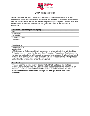 Fillable Online CCTV Request Form - Neath Fax Email Print - pdfFiller