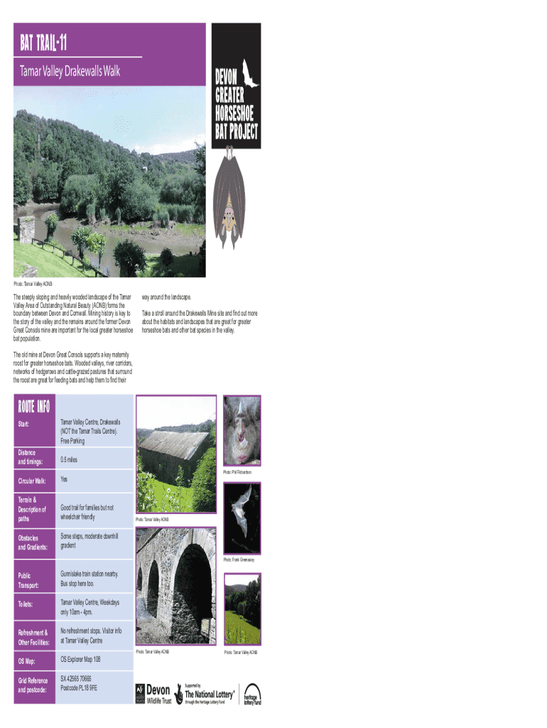 Fillable Online bat trail11 - Tamar Valley Drakewalls Walk Fax Email ...