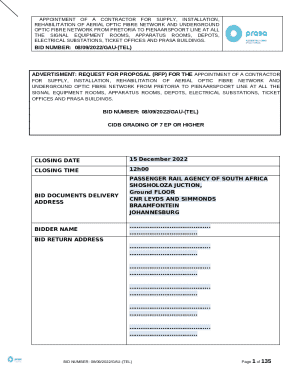 REQUEST FOR PROPOSAL UNDERGROUND FIBER ... Doc Template | pdfFiller