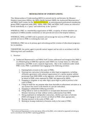 Memorandum of Understanding (MOU) Example Doc Template | pdfFiller