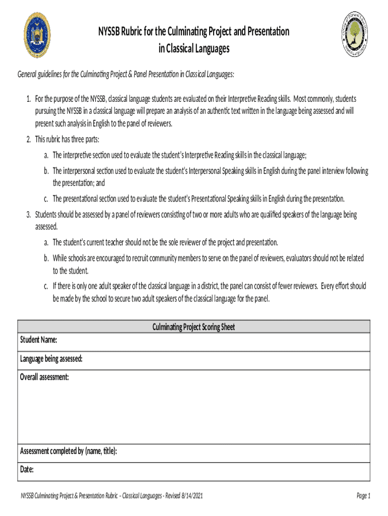 nyssb-culminating-project-rubric-classical-languages- ... Doc Template ...