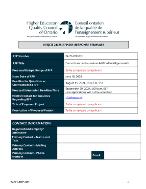 Request for Proposals (RFP) for Artificial Intelligence Applied ... Doc Template | pdfFiller