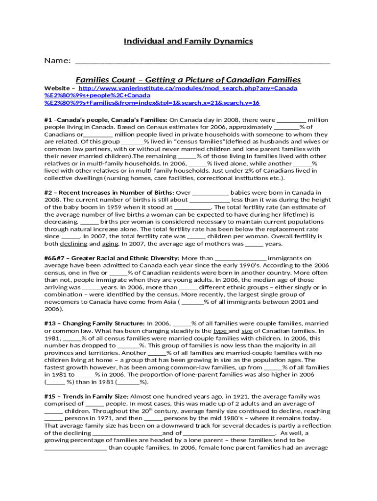 Family structure: the shape of families and family life Doc Template ...