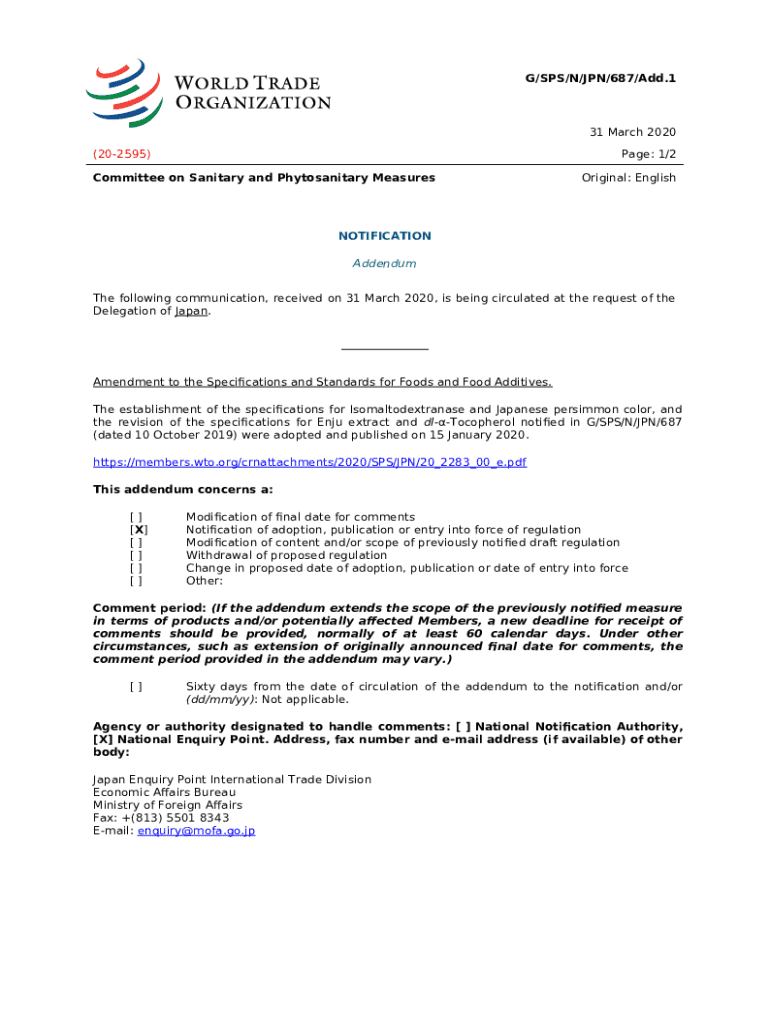 Partial amendment of the Specifications and Standards for ... Doc Template | pdfFiller