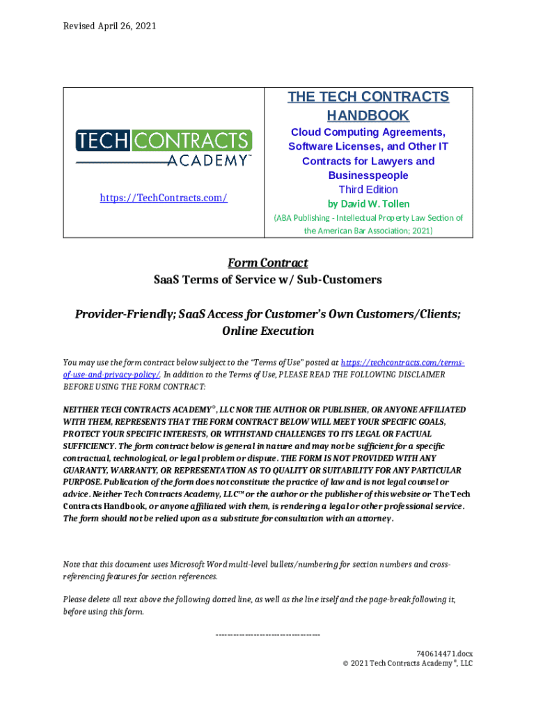 3rd Edition on Sale - The Tech Contracts Handbook! - Doc Template ...