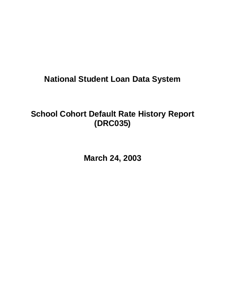 National Student Loan Data System School Cohort Default ... Doc ...