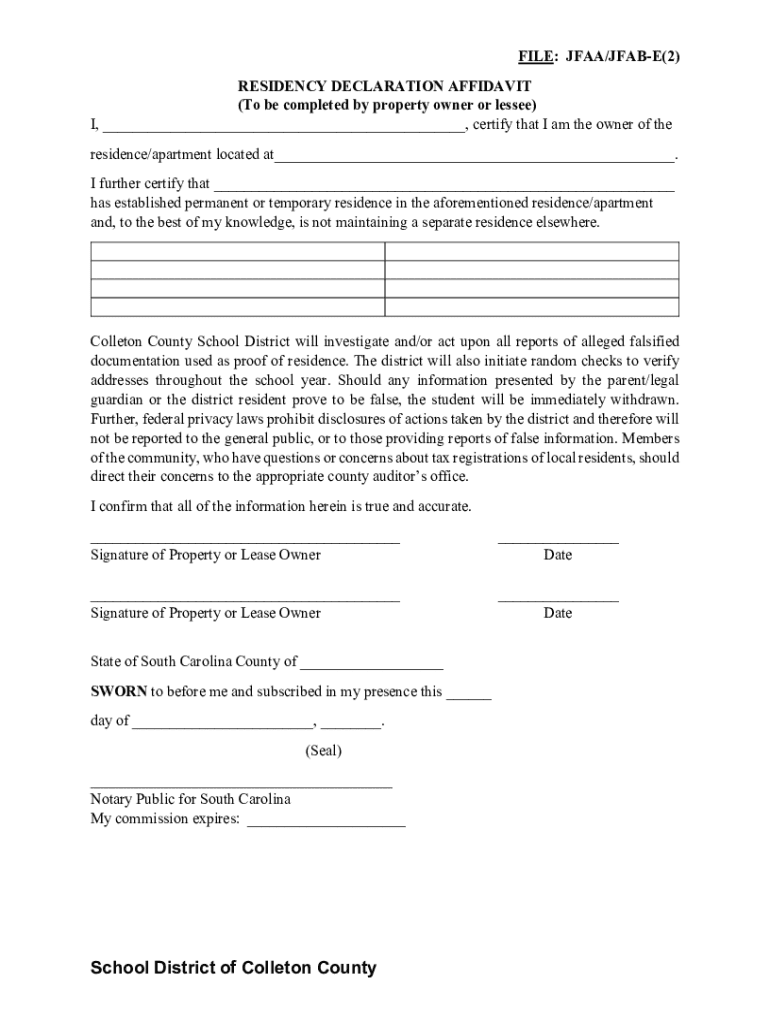 Fillable Online Florida-Residency-Declaration-For-Tuition-Purposes ...