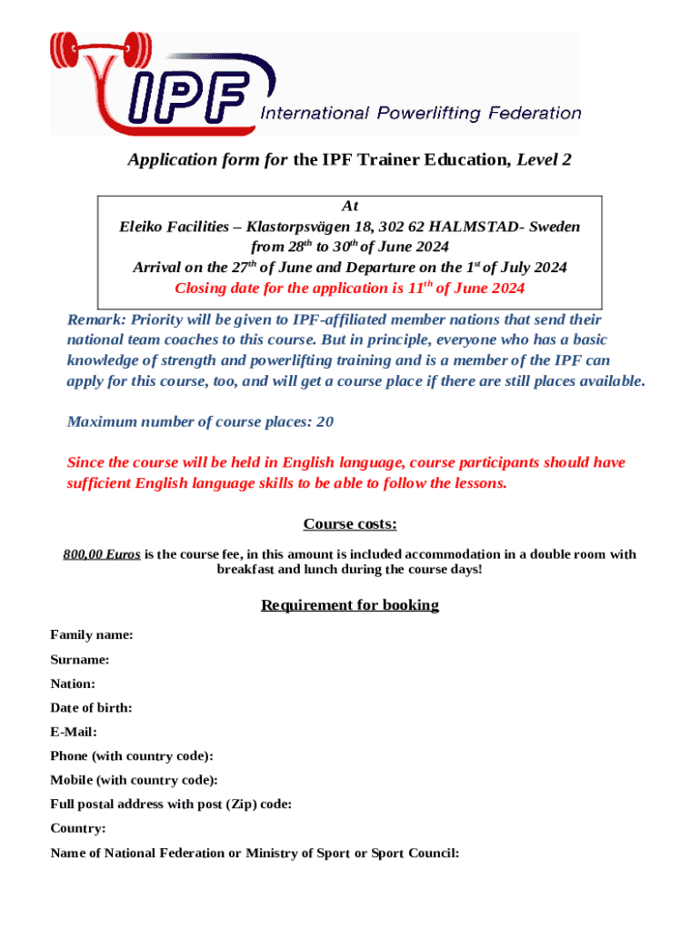 Coach License - International Powerlifting Federation IPF Doc Template ...