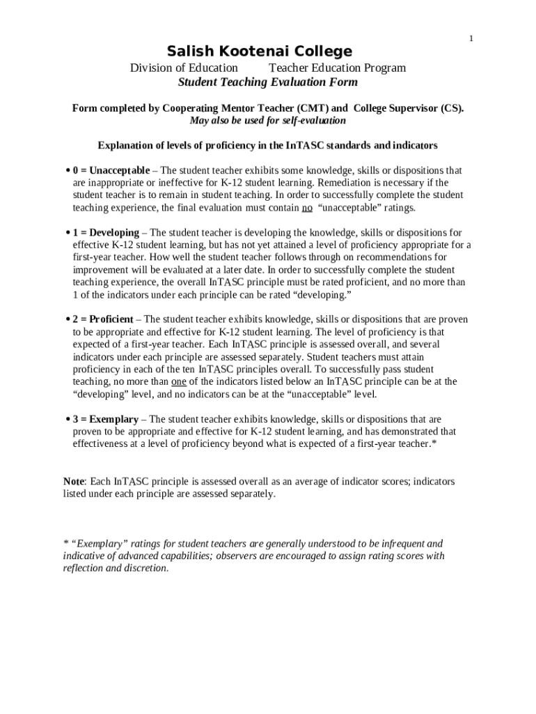 Concordia College Student Teacher Evaluation Doc Template | pdfFiller