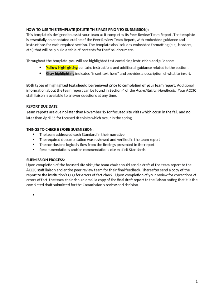 ACCJC Midterm Template Doc Template | pdfFiller