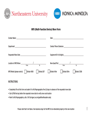 Fillable Online MFD (Multi-Function Device) Move Form Fax Email Print ...