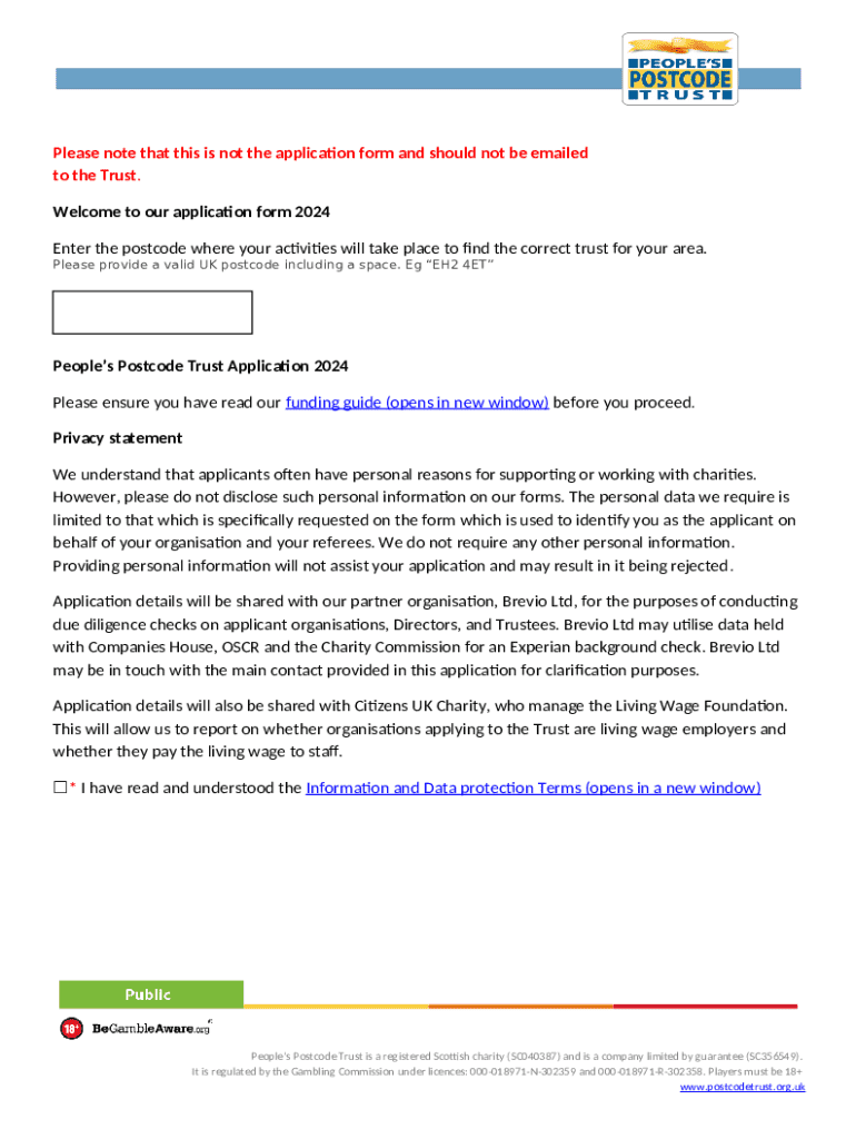 postcode-local-trust-example-application-. ... Doc Template | pdfFiller