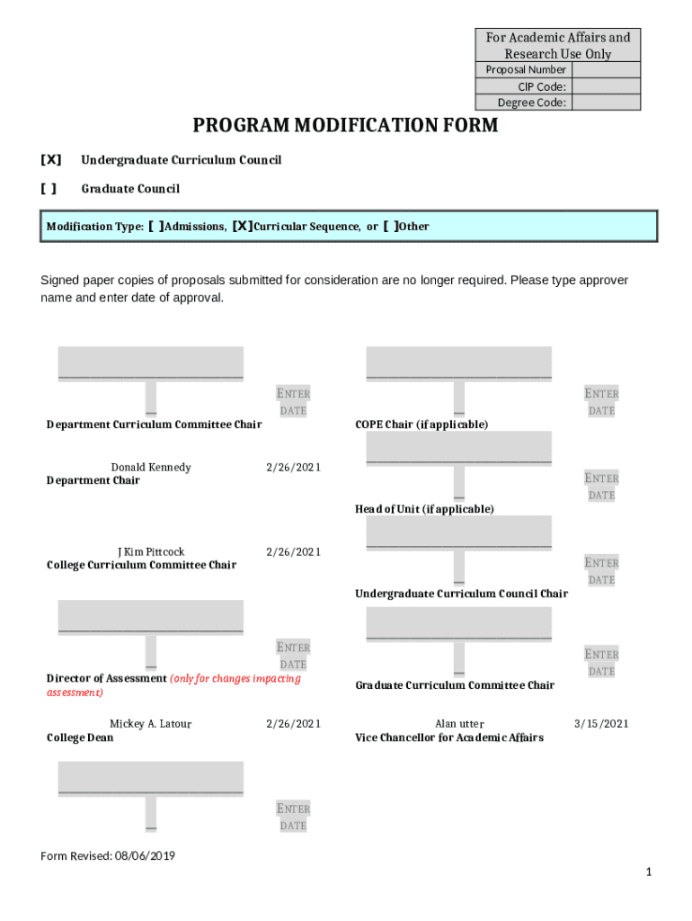Curriculum Committees Program Update Doc Template | pdfFiller