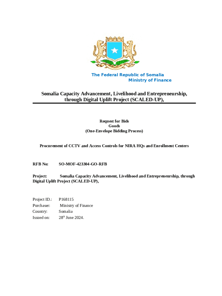 P168115 Somalia SCALED-UP ESMF Final.pdf Doc Template | pdfFiller