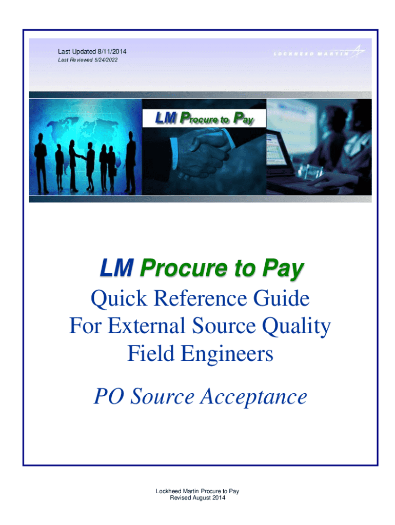 Fillable Online LM Procure to Pay Quick Reference Guide For External ...