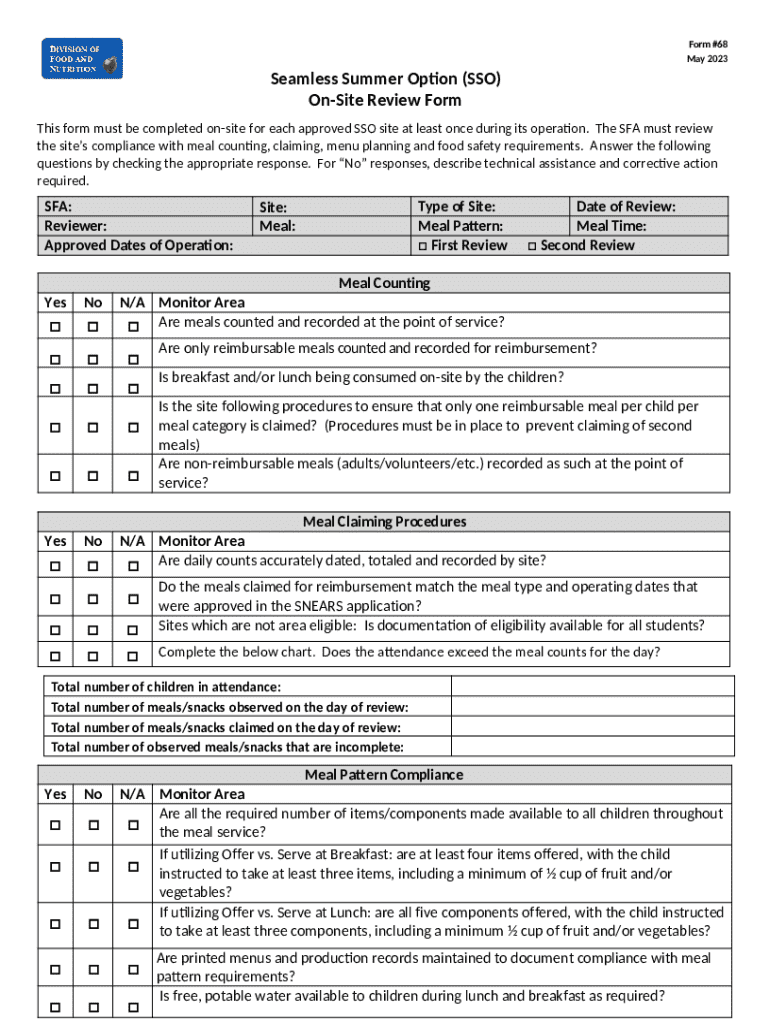 Sample Summer Option (SSO) Sponsor Monitor Site Review ... Doc Template ...