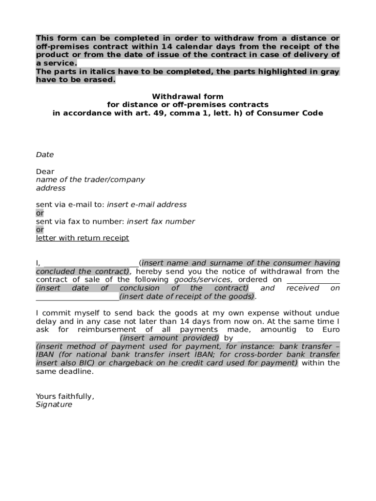 Sample letter - Withdrawal Doc Template | pdfFiller