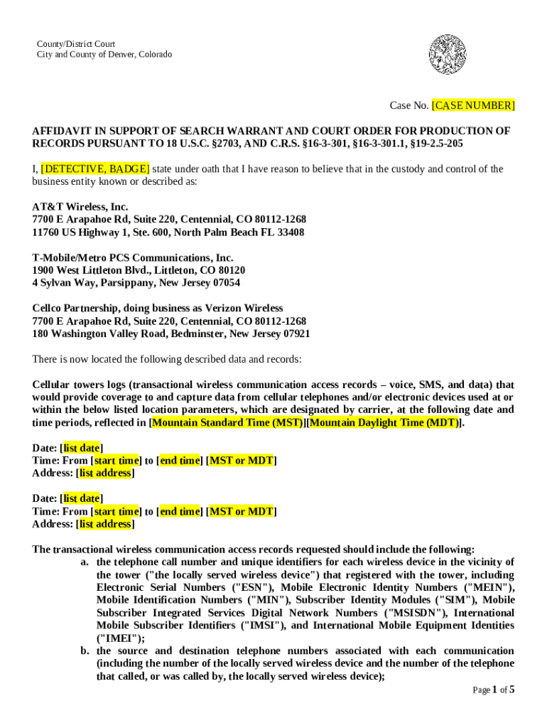 I, DETECTIVE, BADGE state under oath that I have reason to believe that ...