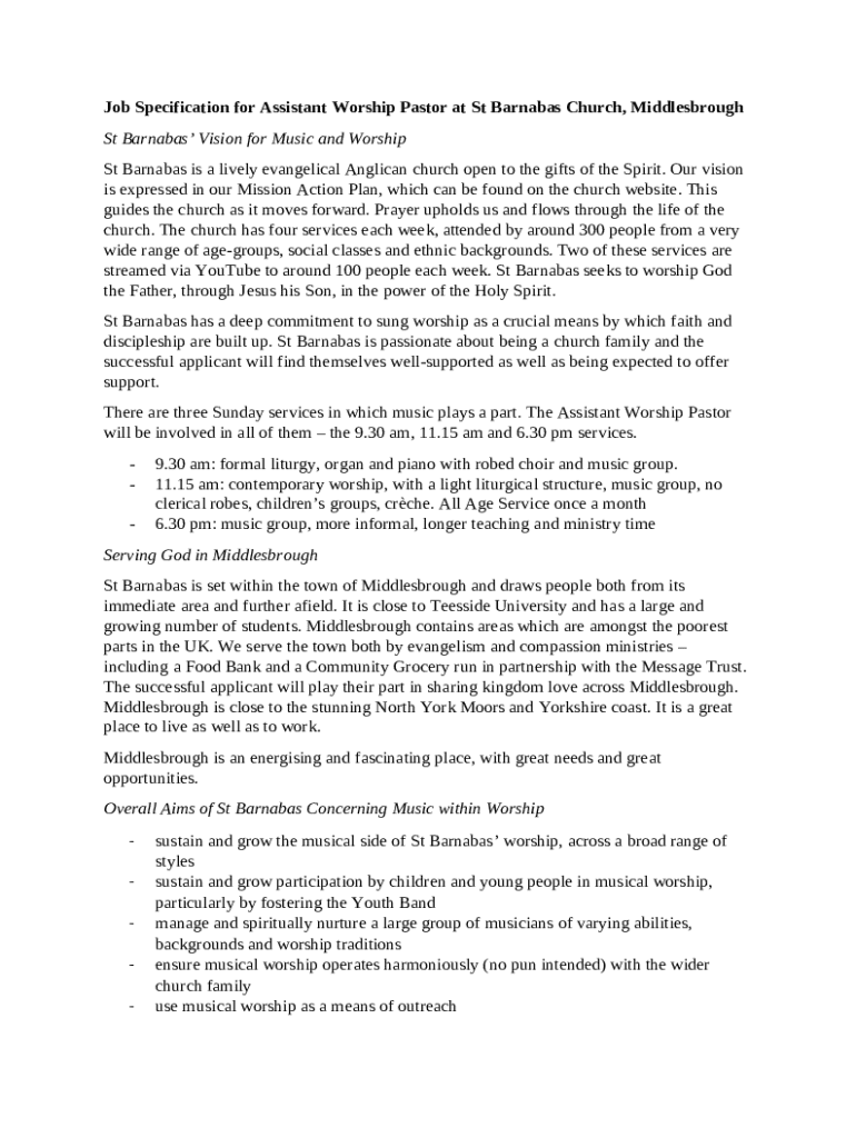 Our Clergy and Staff - St Barnabas Anglican Church Doc Template | pdfFiller
