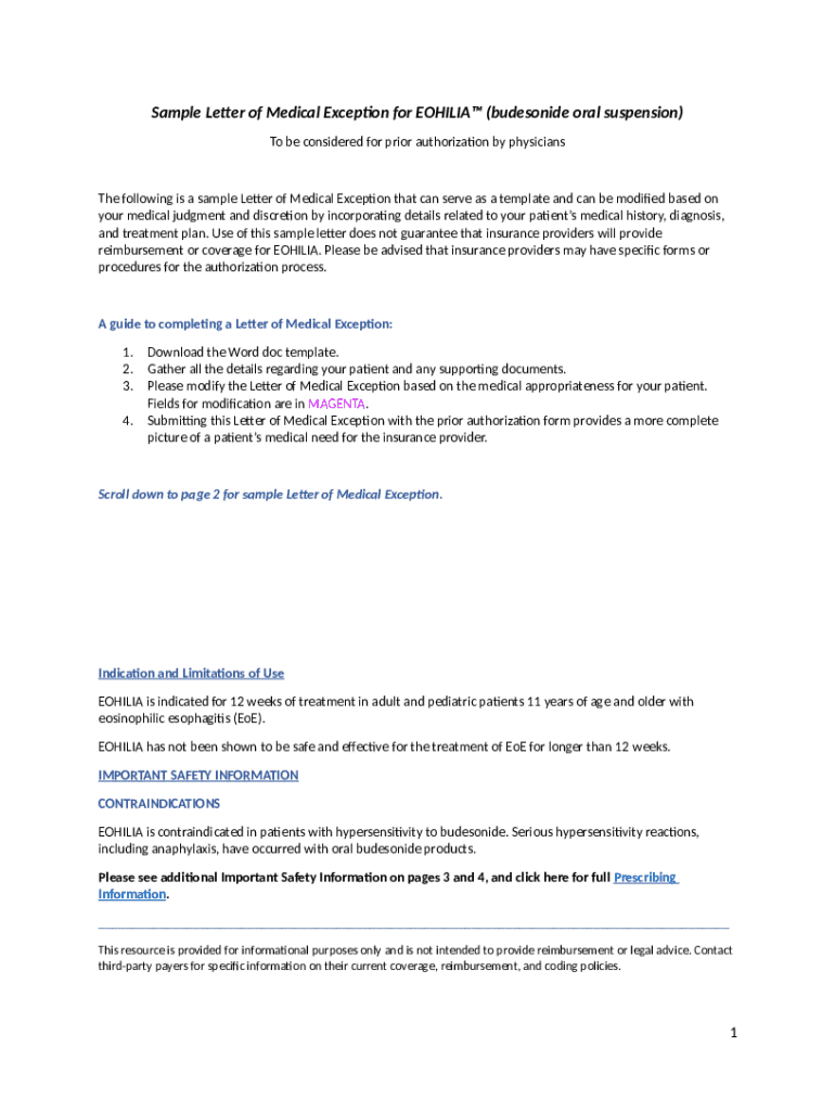SAMPLE Letter of Medical Necessity for Appeal and/or ... Doc Template ...