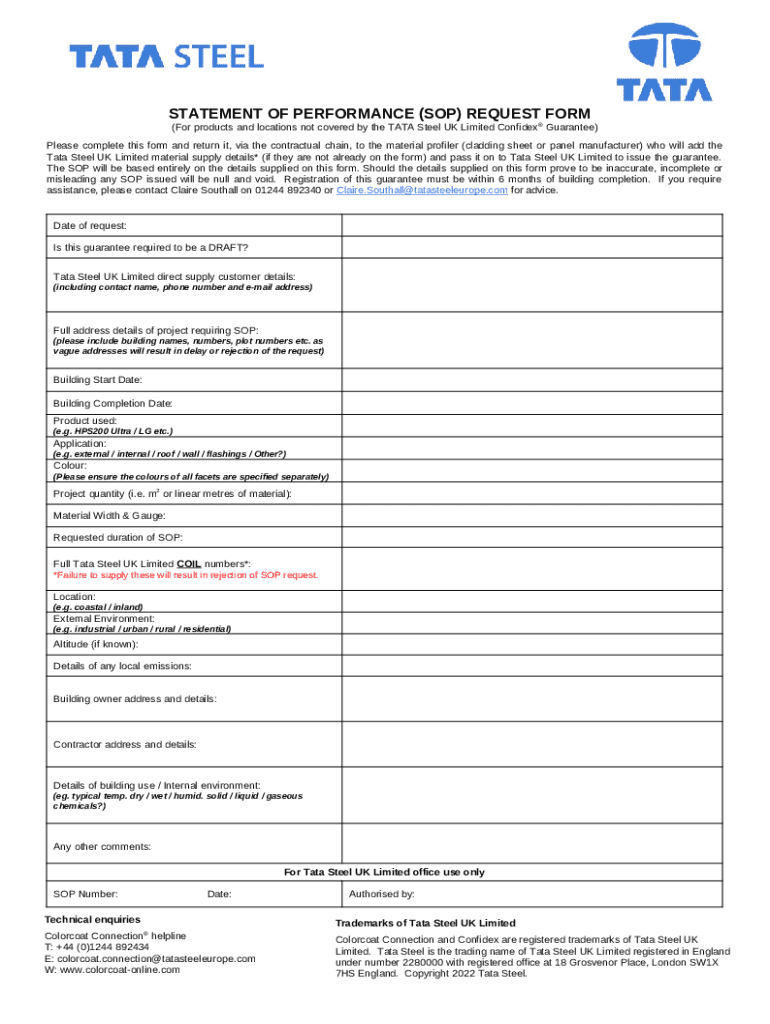 STATEMENT OF PERANCE REQUEST Doc Template | pdfFiller