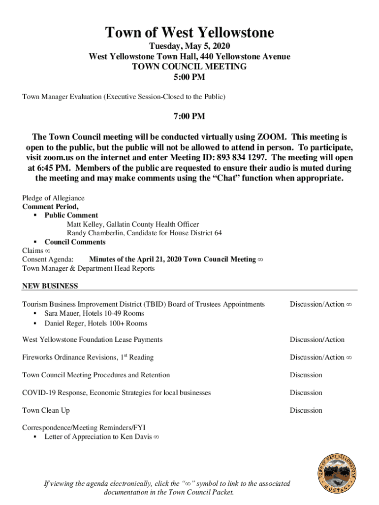 Fillable Online Town Manager Evaluation (Executive Session-Closed to the Public) Fax Email Print ...