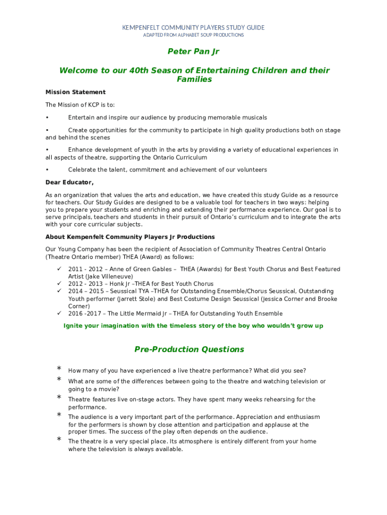 Mid-Unit 2 Assessment: Comparing Two Peter Pan Stories ... Doc Template ...