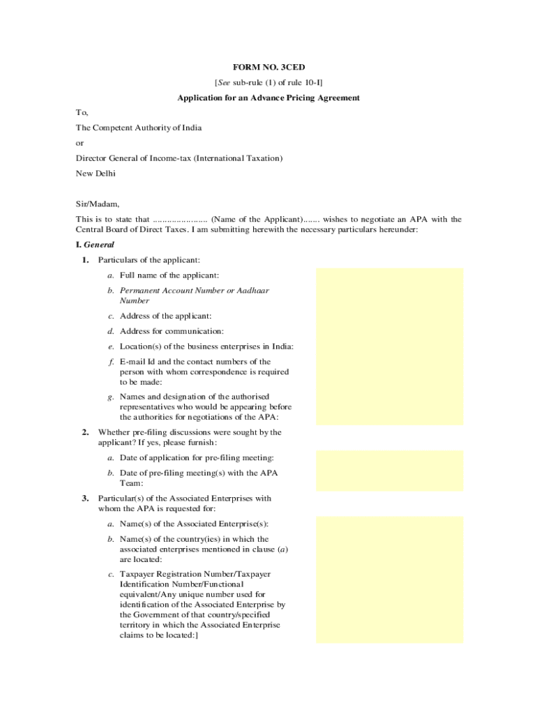 Fillable Online Advance Pricing Agreement for Taxpayer approved by ...