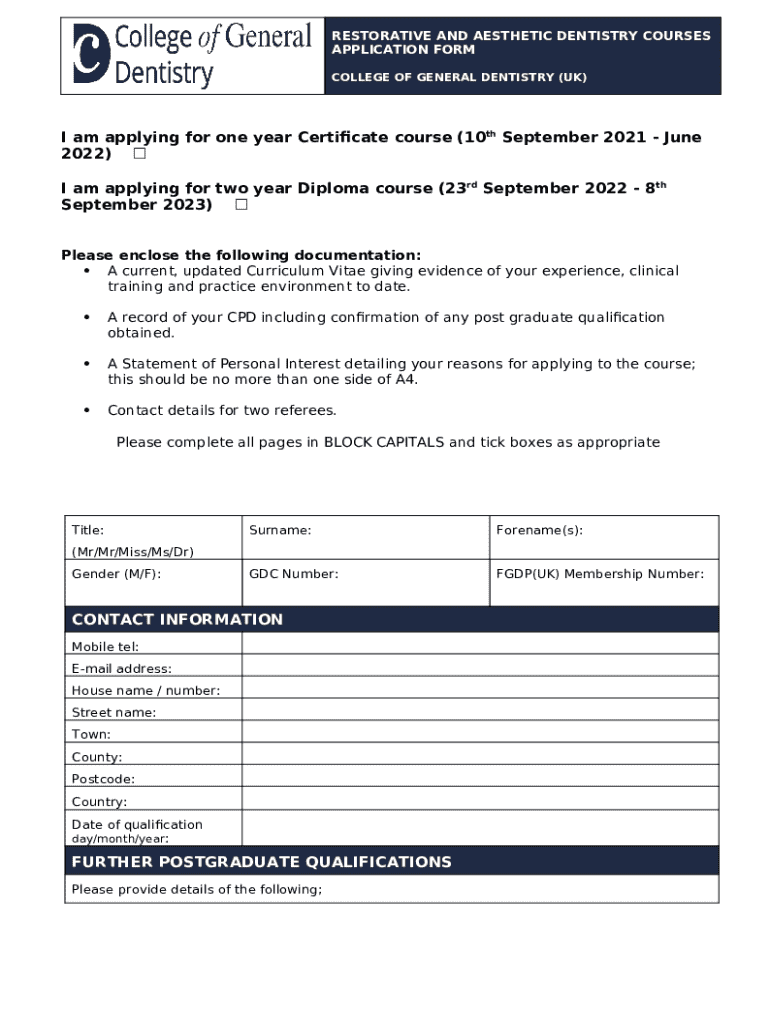 I am applying for one year Certificate course (10th September 2021 ...