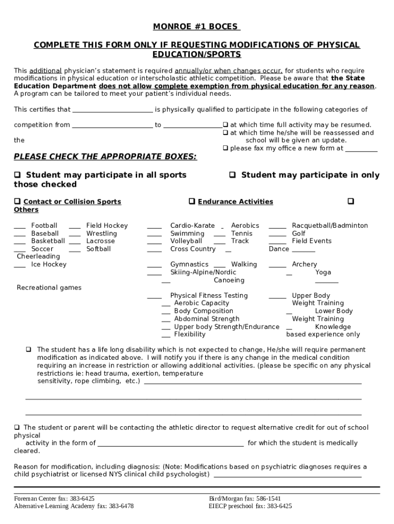 P.E. 4 All: Modifications for General Education Physical ... Doc Template | pdfFiller