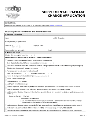 Change Application: Supplemental Package - Doc Template | pdfFiller