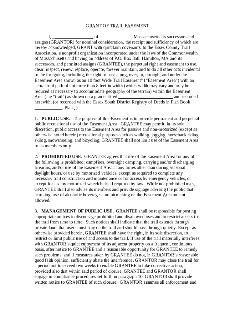 grant of access and walkway easement Doc Template | pdfFiller