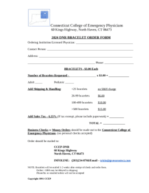 Metal Bracelet DNR Order - es Doc Template | pdfFiller