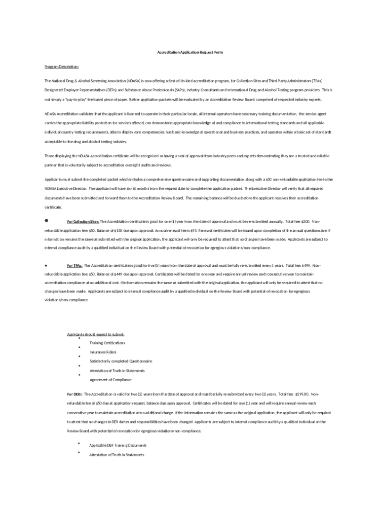 Accreditation Application Request - cloudfront.net Doc Template | pdfFiller