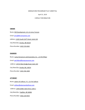 Fillable Online BHI Development, LLC c/o Jerry Torczon Ema Fax Email ...