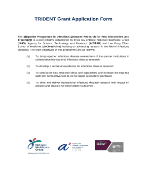 TRIDENT Grant Application - Pilot Grant Doc Template | pdfFiller